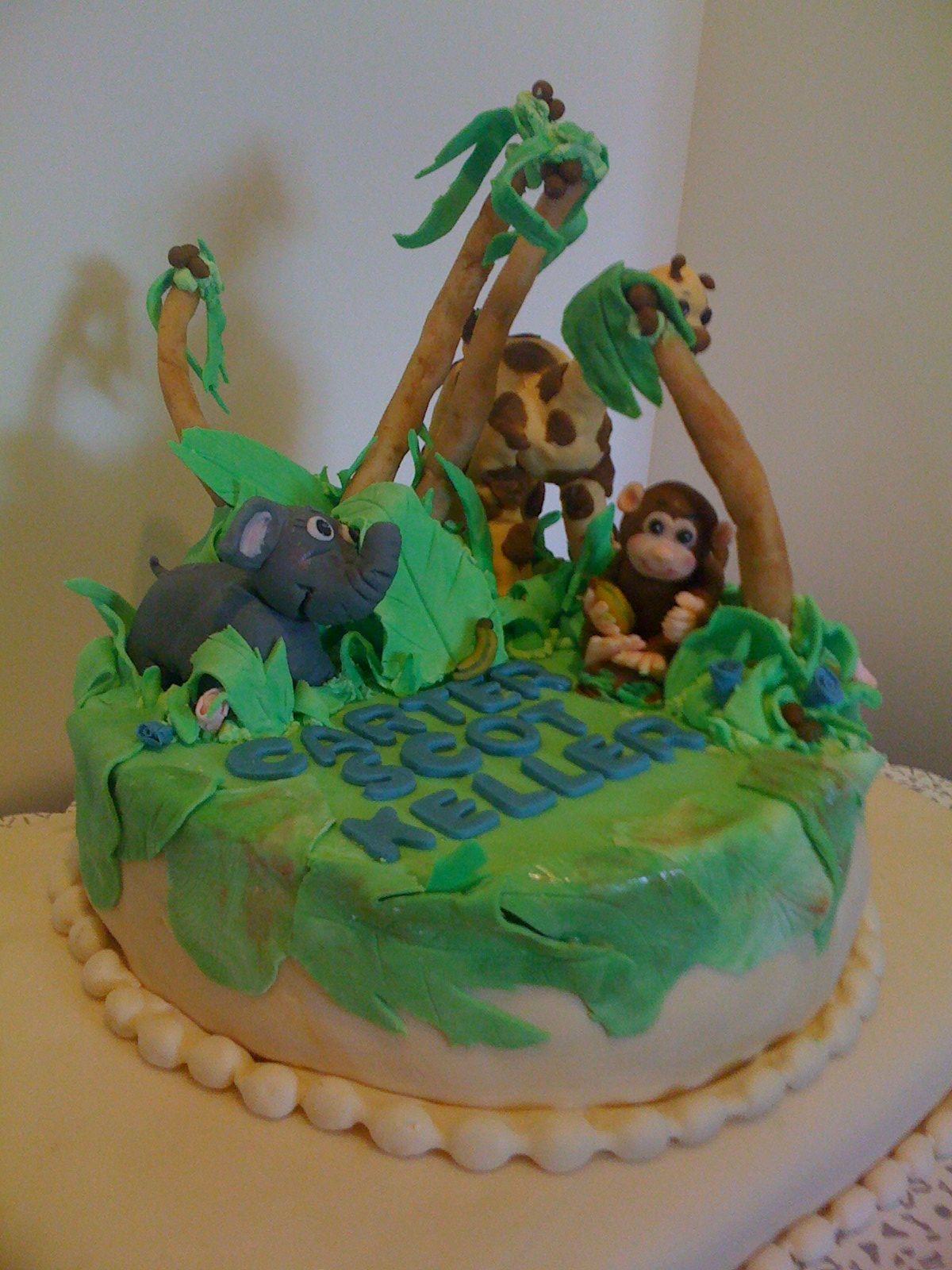 Jungle Themed Baby Shower Cake - CakeCentral.com