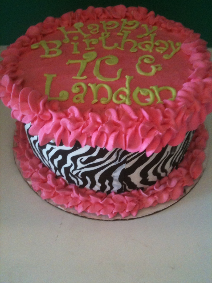 Zebra Birthday Cake - CakeCentral.com