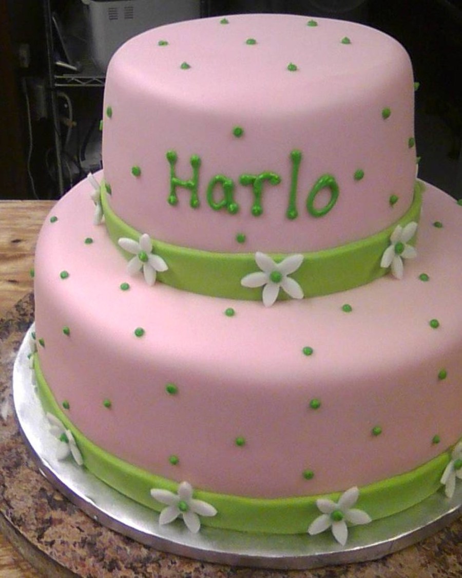 Baby Pink And Lime Green - CakeCentral.com