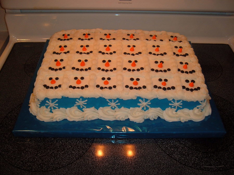 Snowman Sheet Cake - CakeCentral.com