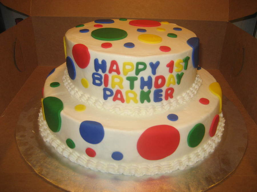 Primary Color Polka Dot Fun - CakeCentral.com
