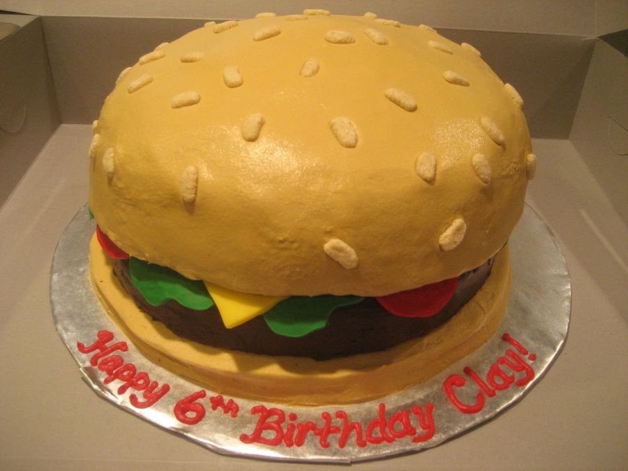 Cheeseburger Birthday Cake - CakeCentral.com