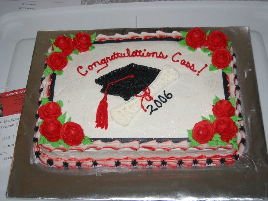 Red Roses Graduation - CakeCentral.com
