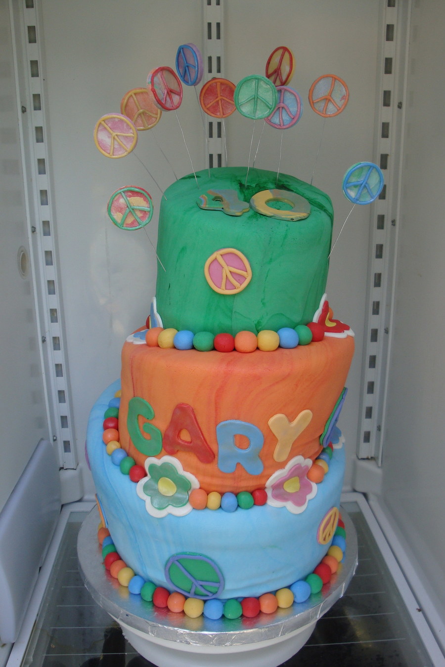 Tie Dye Groovy 40Th Cake - CakeCentral.com