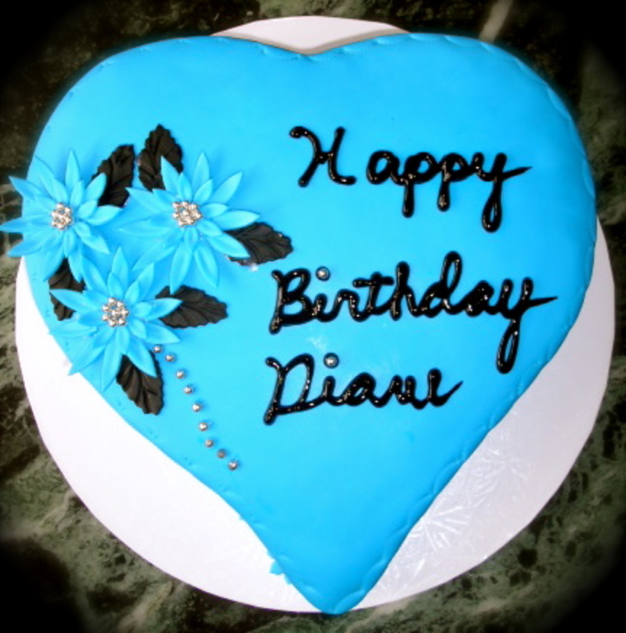 Blue Birthday Heart - CakeCentral.com