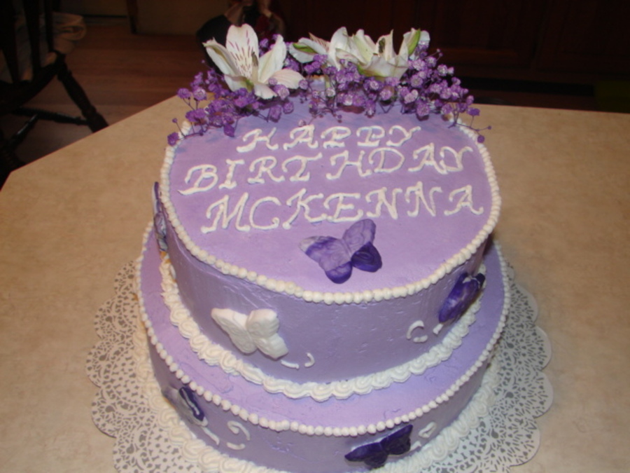 Purple Butterfly Cake - CakeCentral.com
