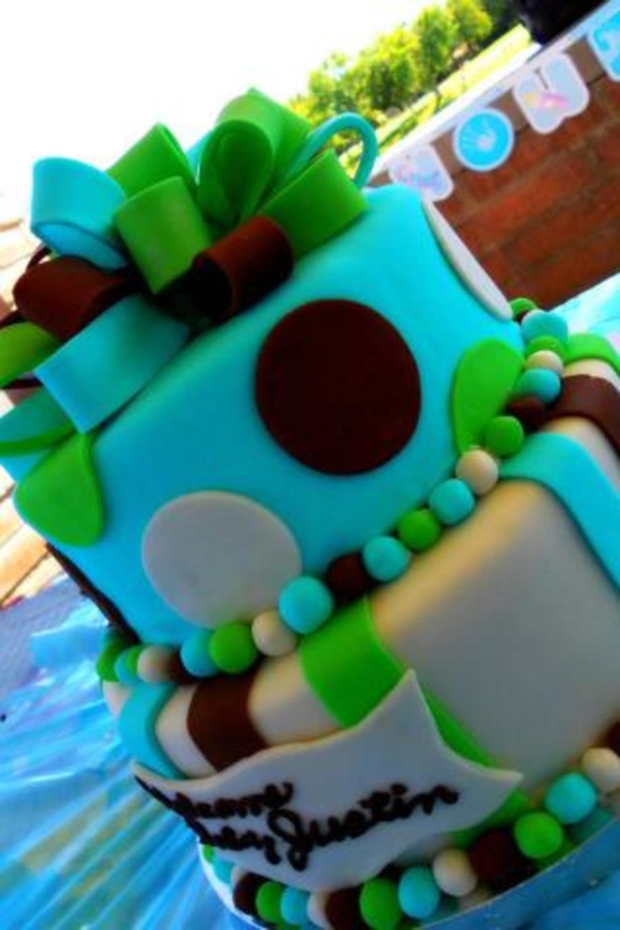 Blue Baby Shower Cake - CakeCentral.com