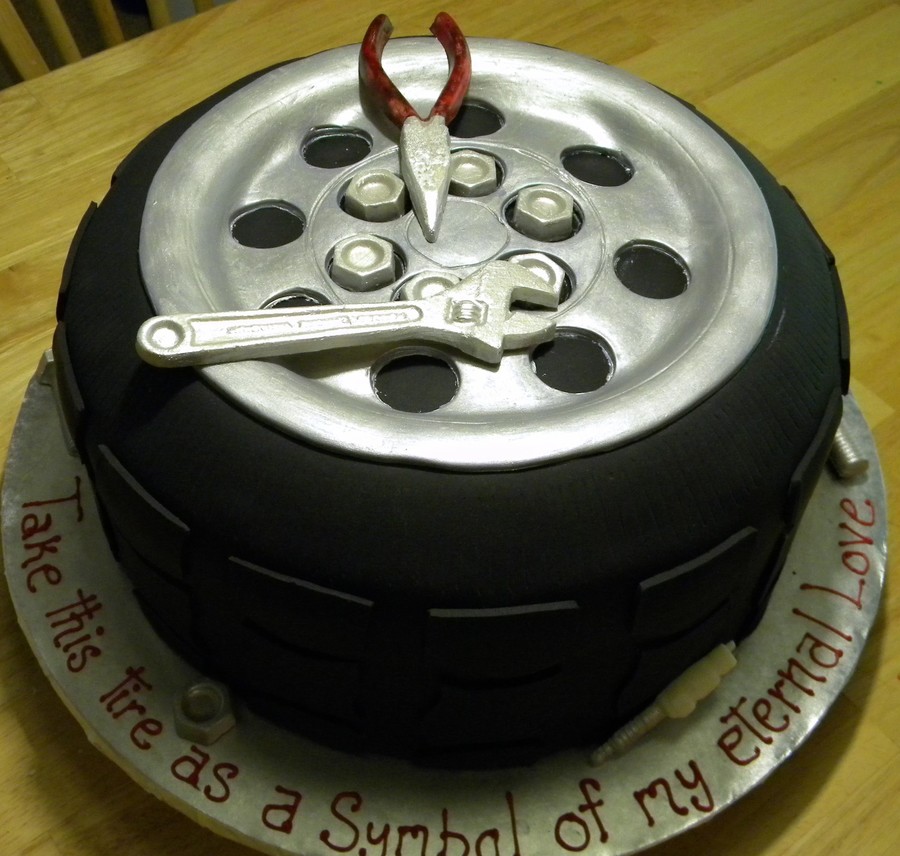 Truck Tire Grooms Cake - CakeCentral.com