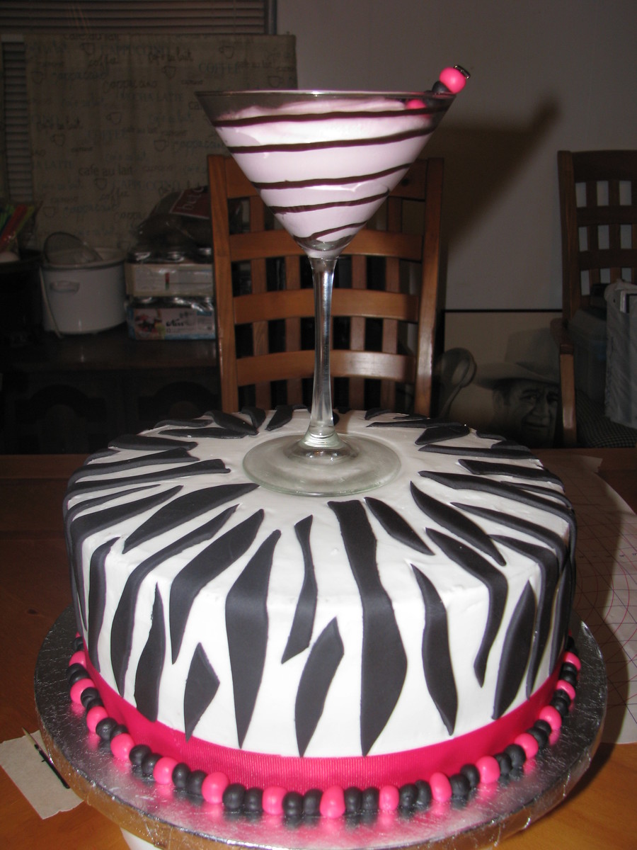 Zebra Print Martini Cake - CakeCentral.com
