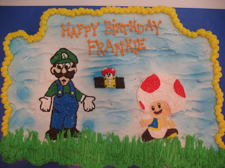 Luigi And Toad Mario Bros Cupcake Cake - CakeCentral.com