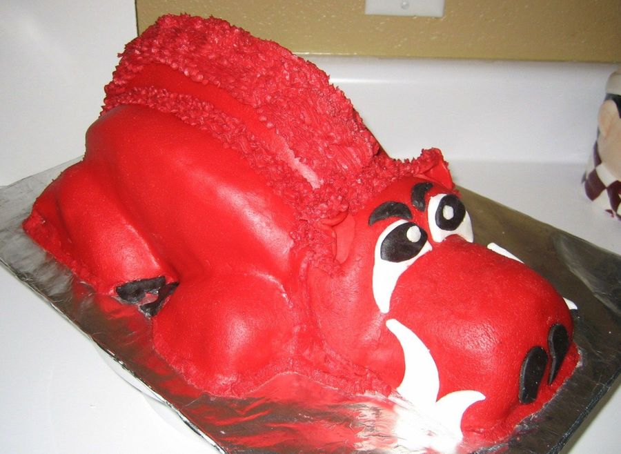 My 2Nd Fondant Cake- Arkansas Razorback Cake! - CakeCentral.com