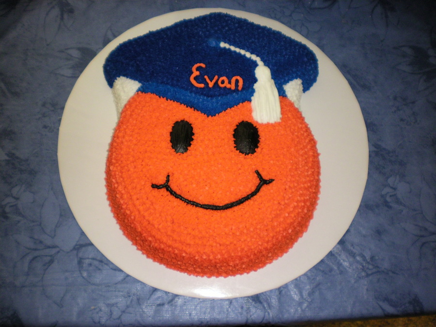 Orange Smiley Face Grad - CakeCentral.com