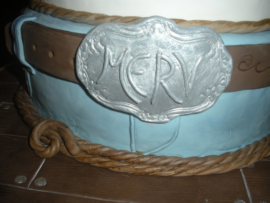 John Wayne Cowboy Theme Birthday Cake - CakeCentral.com