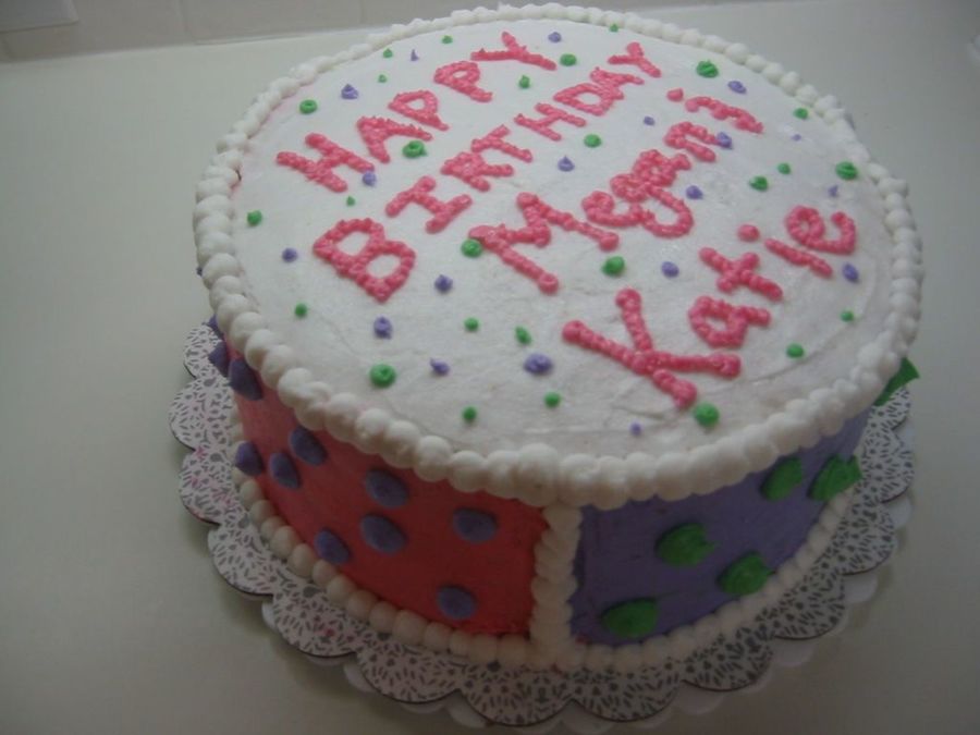 Tri-Colored Birthday Cake - CakeCentral.com