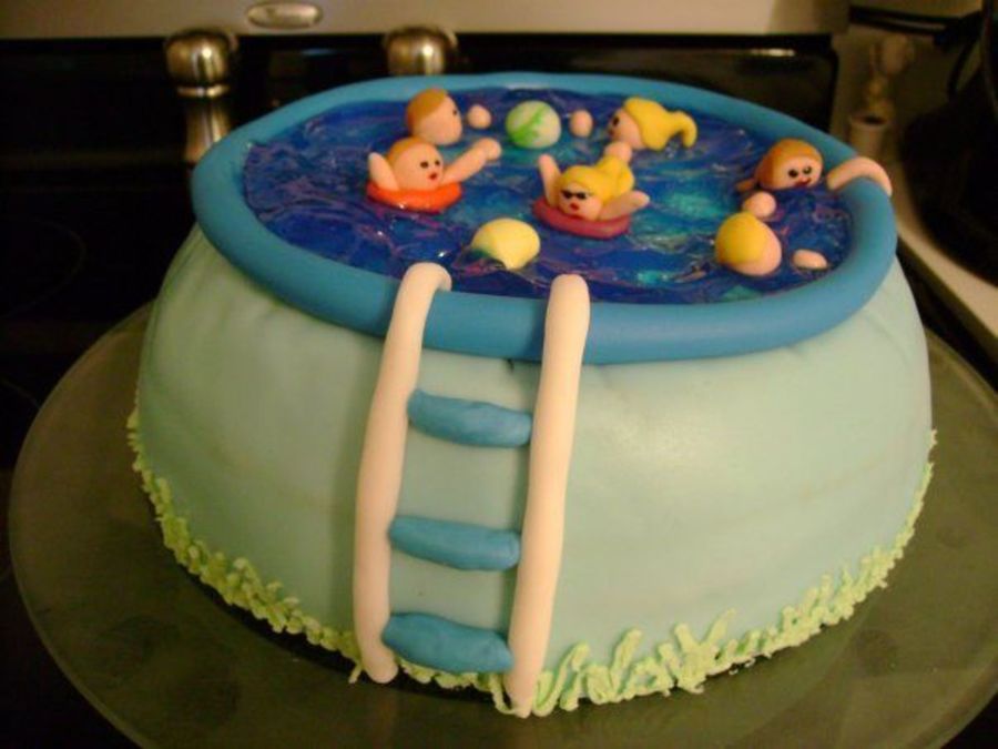 Swimming Pool Birthday Cake - CakeCentral.com