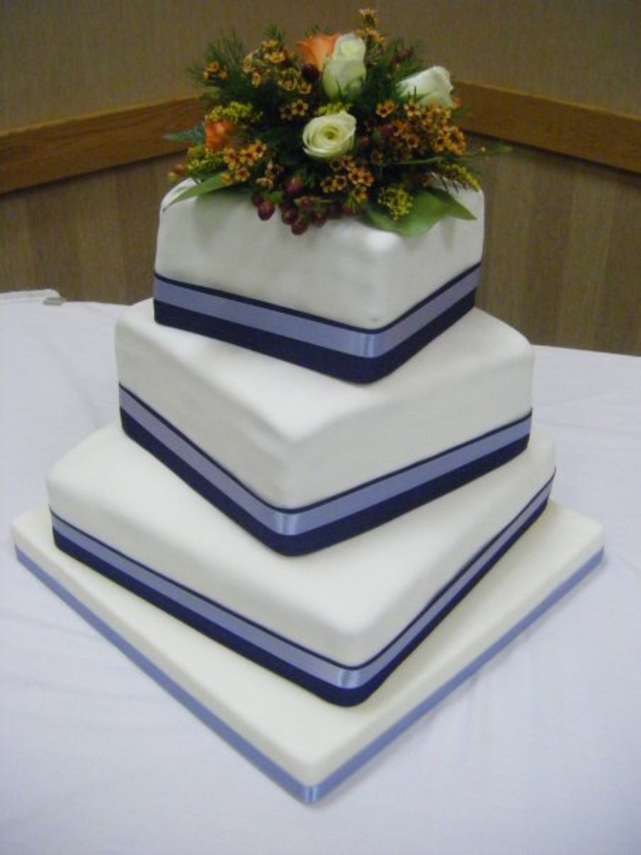 Offset Square Wedding Cake - CakeCentral.com