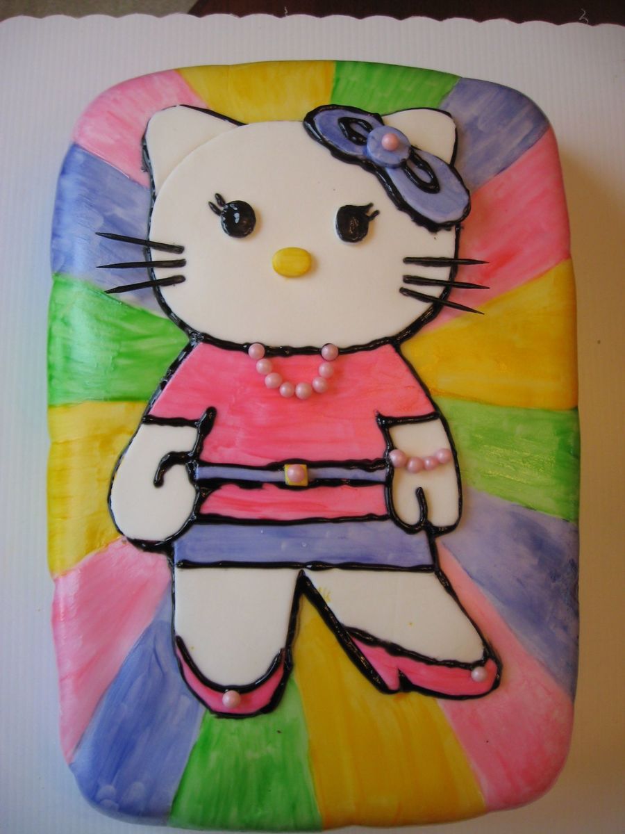 Hello Kitty Rainbow Cake - CakeCentral.com