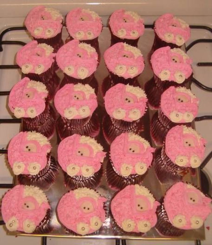 Baby Stroller Pink Cupcakes - CakeCentral.com