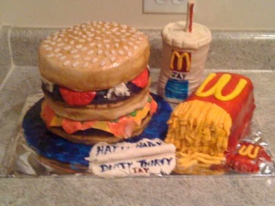 Mcdonalds Big Mac W/ Fries & Drink - CakeCentral.com