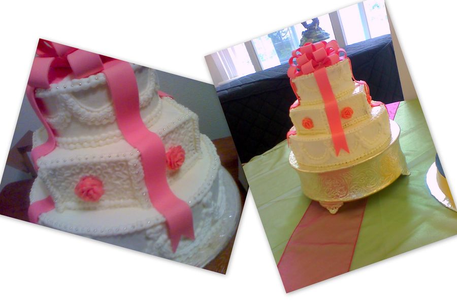 Gist Wrapped Wedding Cake - CakeCentral.com