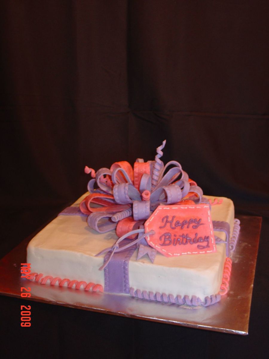 First Fondant Bow Cake - CakeCentral.com