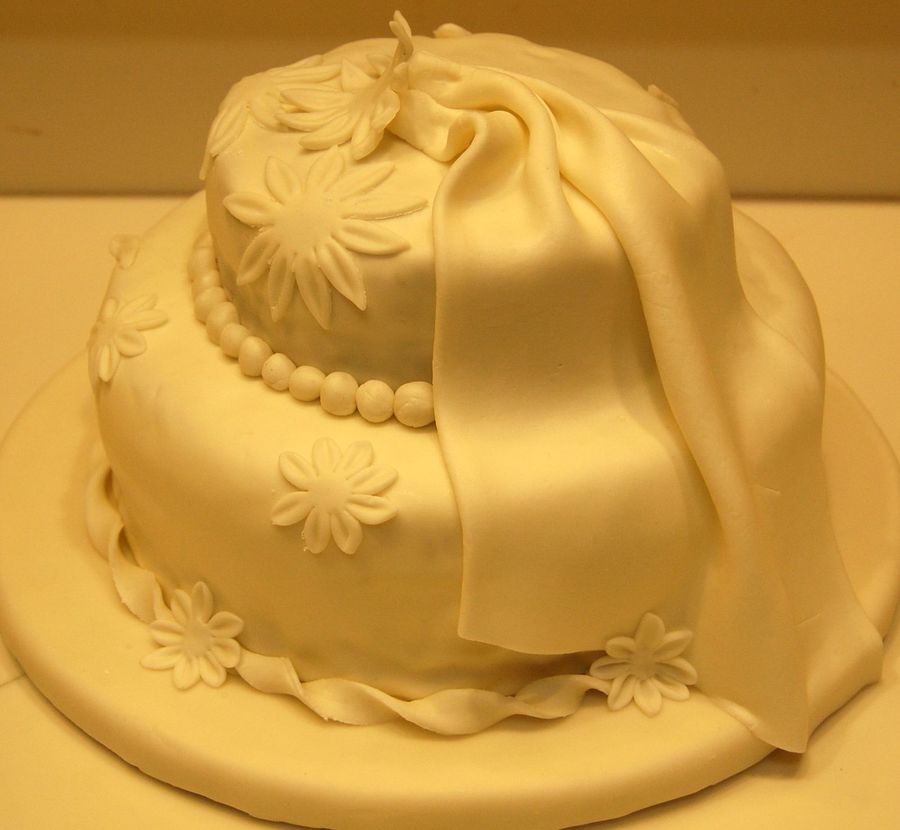 White On White Drape - CakeCentral.com