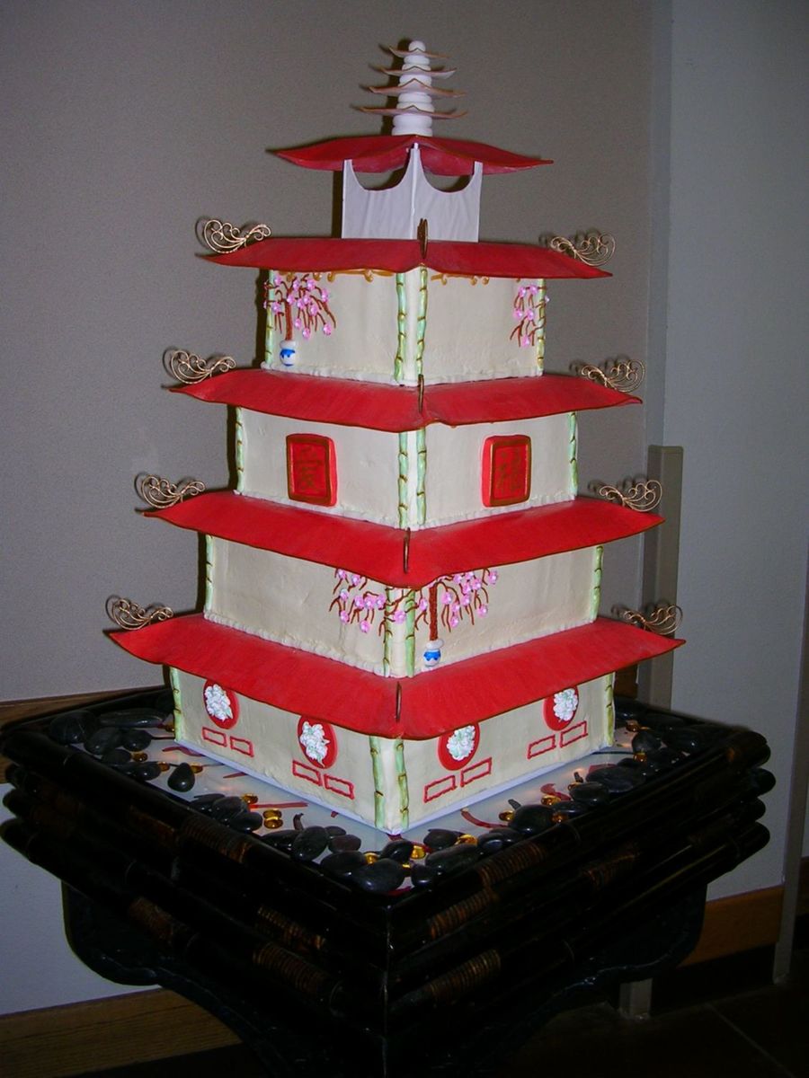 Pagoda Wedding Cake - CakeCentral.com
