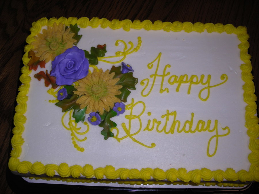 Fall Birthday Sheet Cake - CakeCentral.com