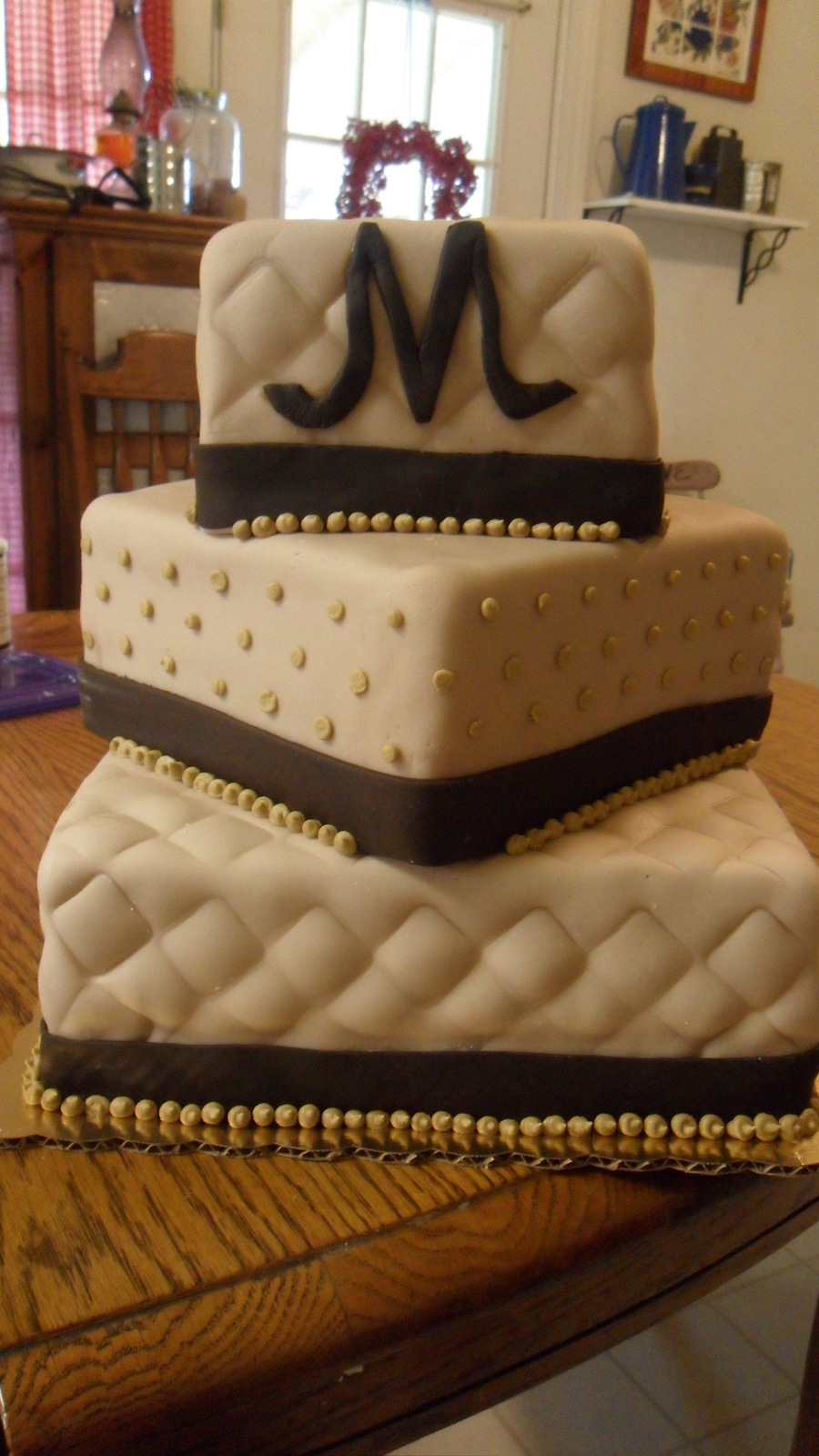Monogrammed Wedding Cake - CakeCentral.com