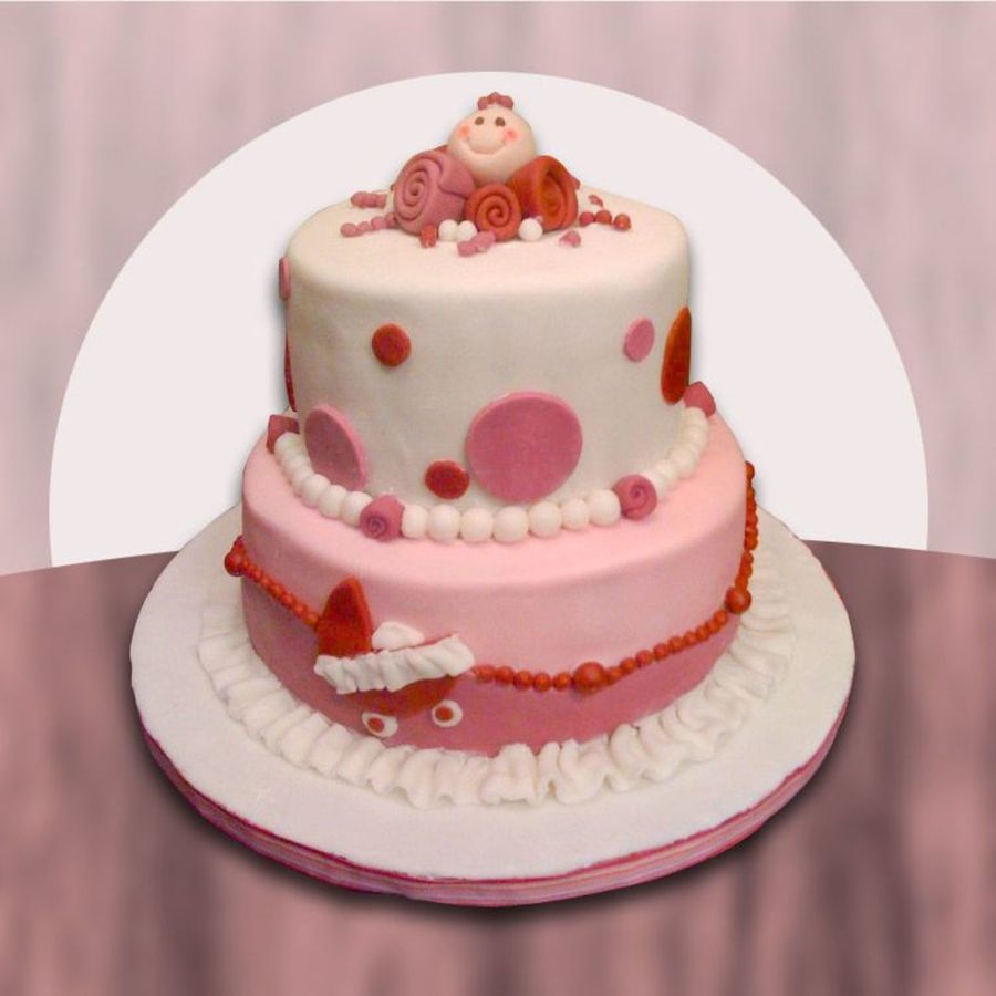 Pink And Red Baby Shower - CakeCentral.com