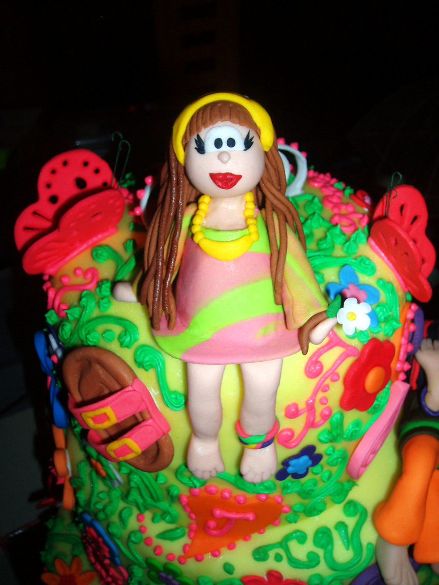 Hippie Themed Birthday Cake - CakeCentral.com