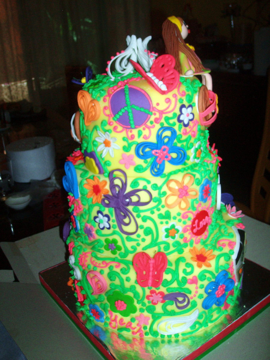 Hippie Themed Birthday Cake - CakeCentral.com