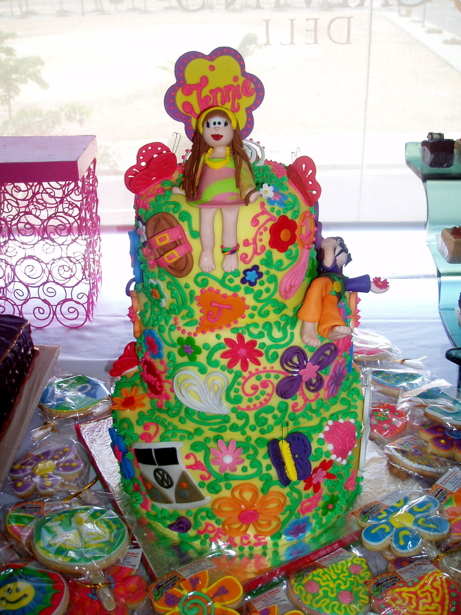Hippie Themed Birthday Cake - CakeCentral.com