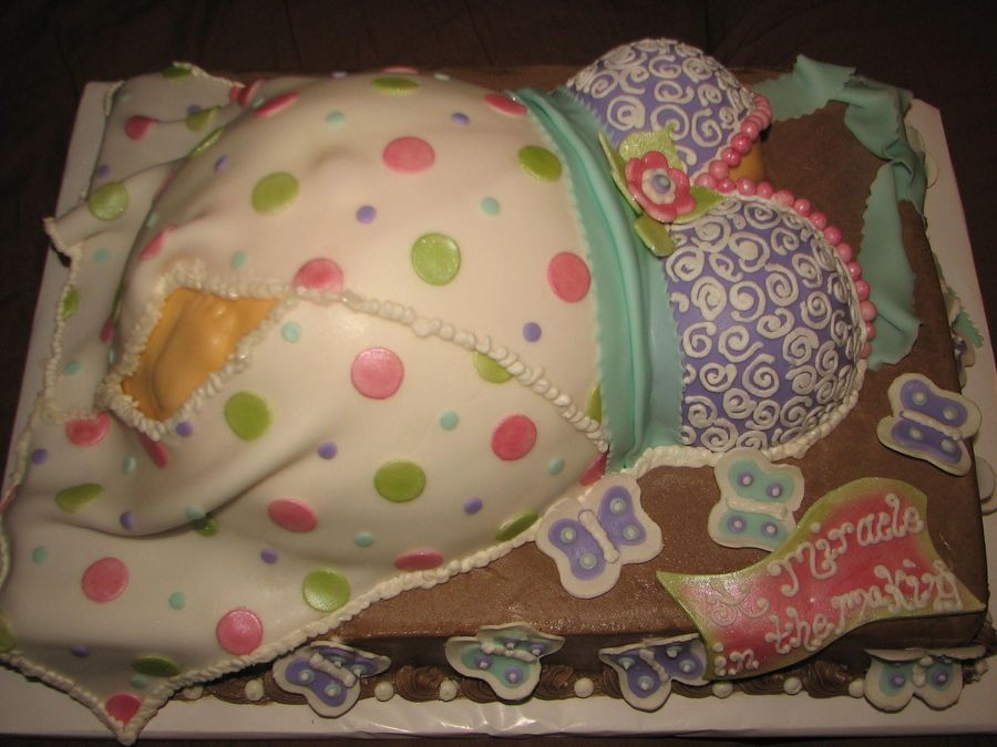 Pregnant Belly Cake - A Miracle In The Making - CakeCentral.com