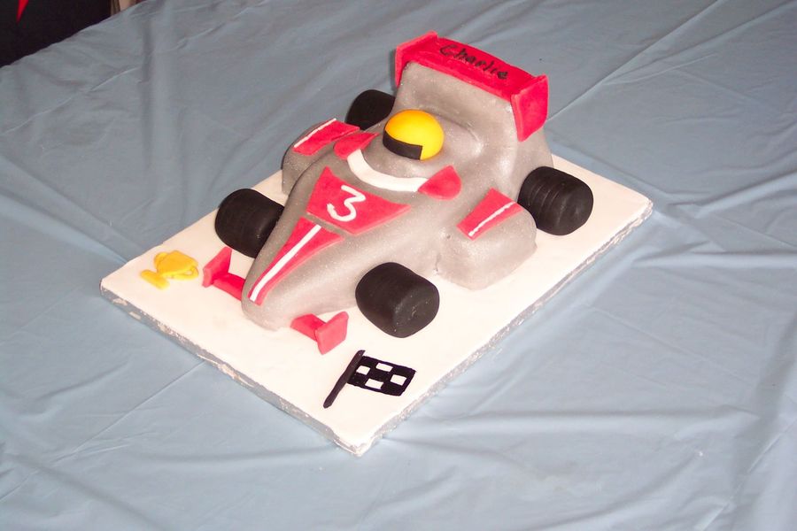 Mclaren Mercedes Hamilton Racing Car Cake - CakeCentral.com
