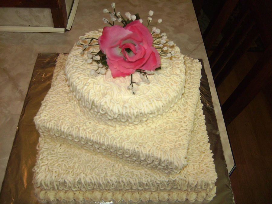 Mixed Shapes Wedding Cake - CakeCentral.com