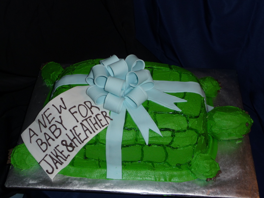 Turtle Baby Shower Cake - CakeCentral.com