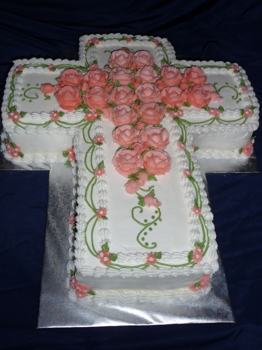 First Communion Cross Cake - CakeCentral.com