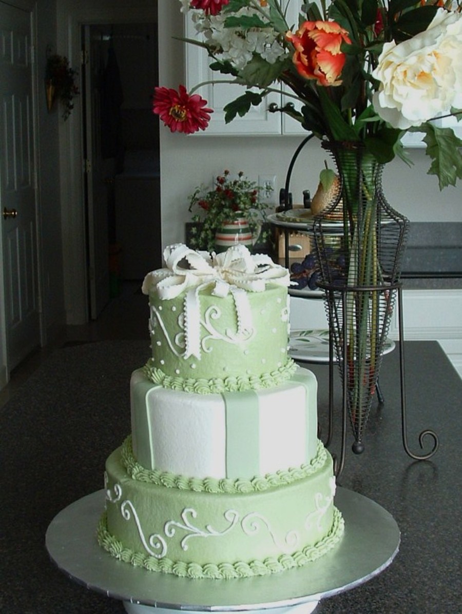 Sage Green And White - CakeCentral.com