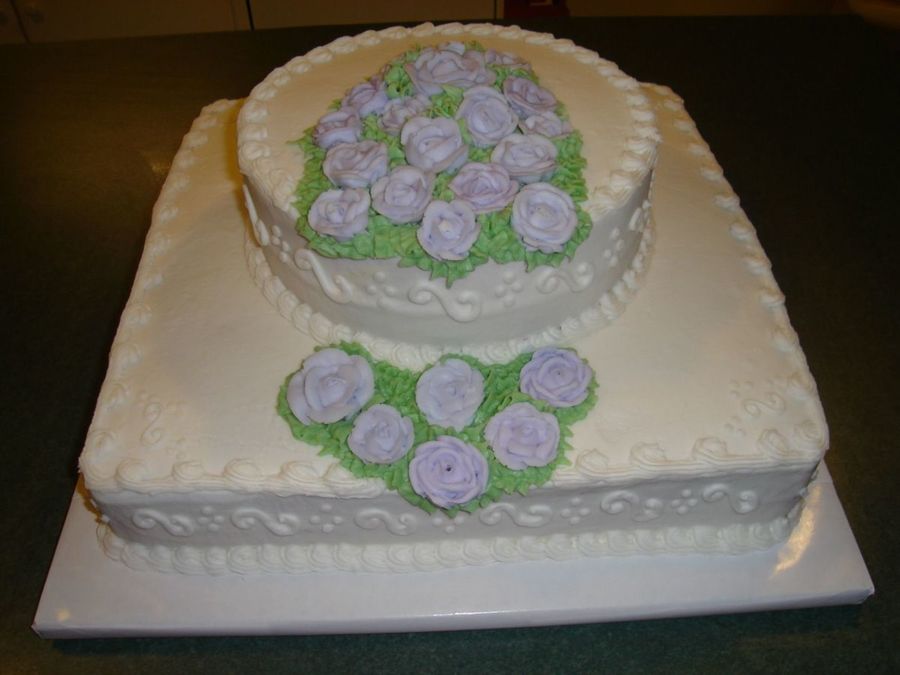 Periwinkle Rose Bridal Shower Cake - CakeCentral.com