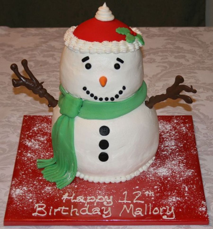 Snowman Birthday Cake - CakeCentral.com