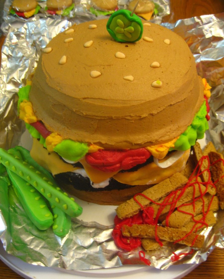 Cheeseburger Cake - CakeCentral.com
