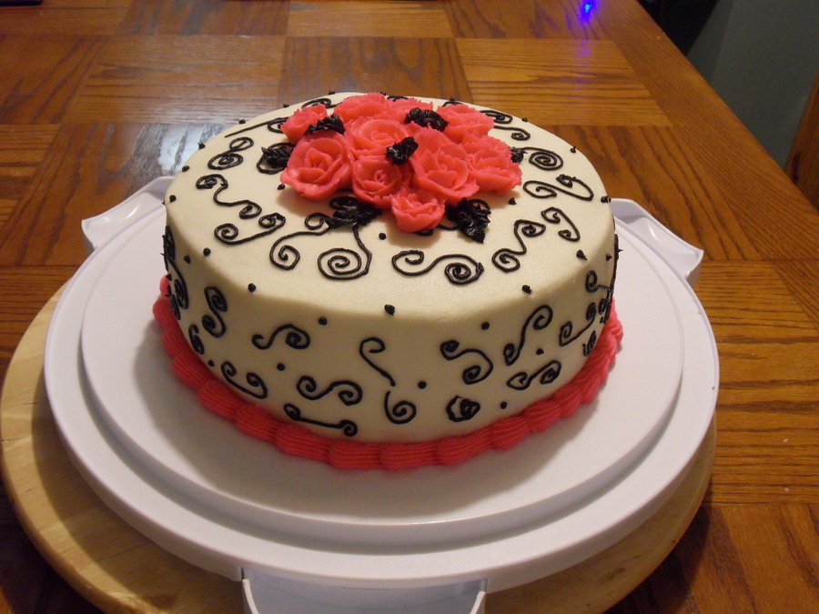 Pink Rose Cake - CakeCentral.com