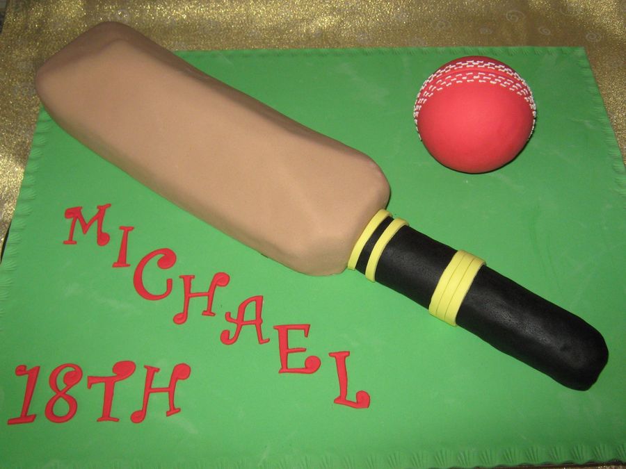 Cricket Bat 18Th - CakeCentral.com