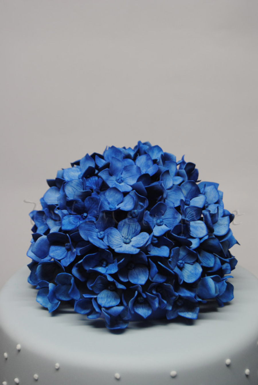 Hydrangeas Blue Cloud Wedding Cake - CakeCentral.com