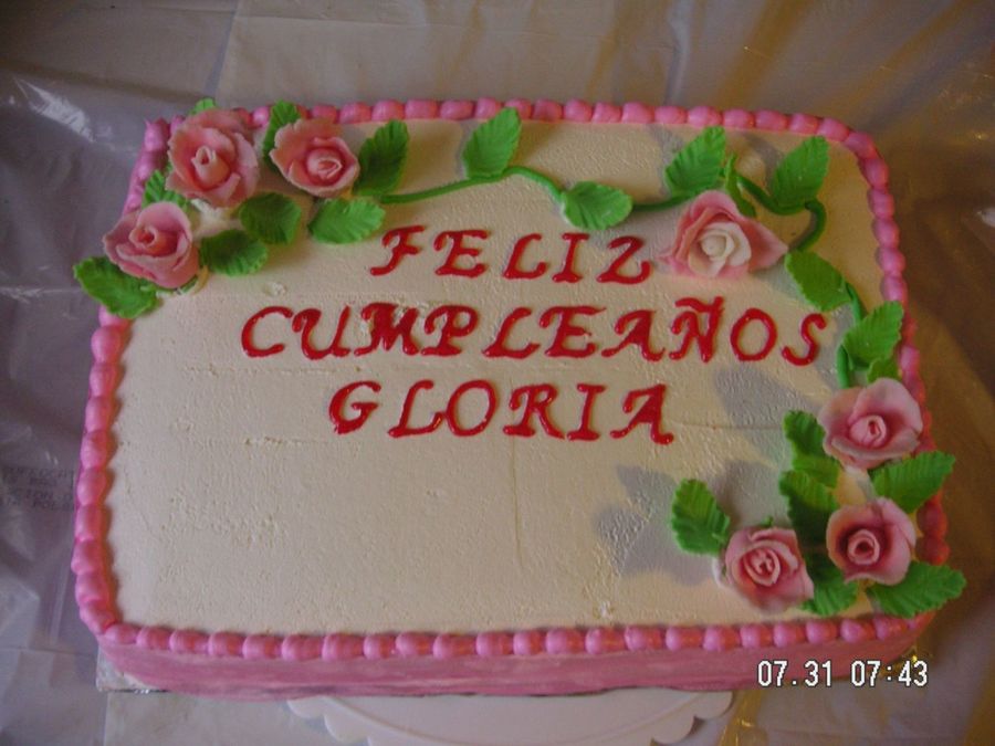 Rose Sheet Cake - CakeCentral.com