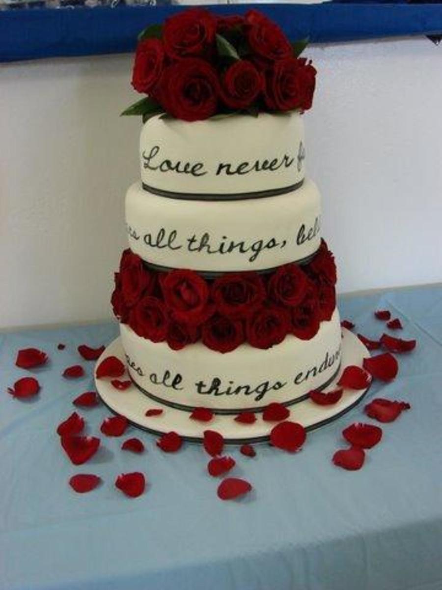 Bible Verse Wedding Cake - CakeCentral.com