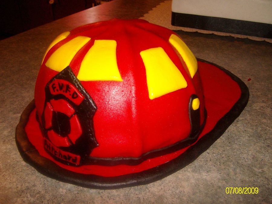 Fire Helmet Birthday Cake - CakeCentral.com