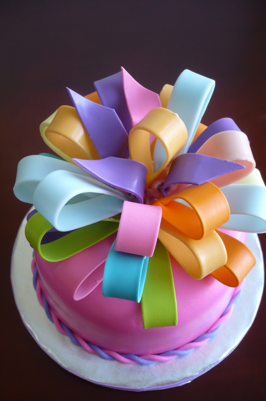 Bow Birthday Cake - CakeCentral.com