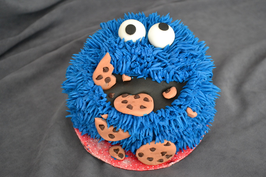 Cookie Monster Smash Cake - CakeCentral.com